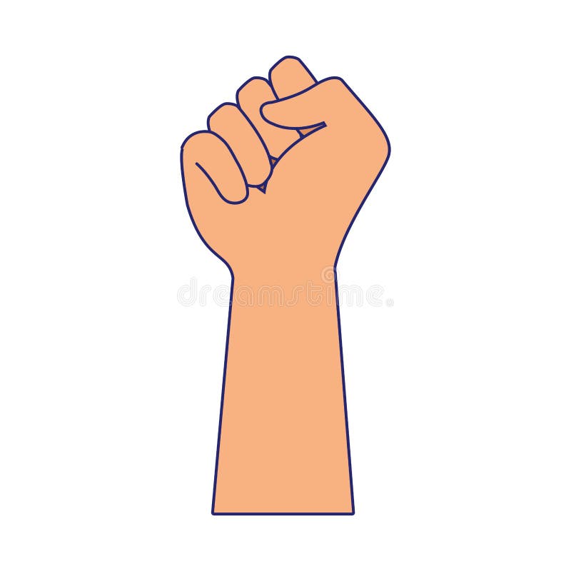 Hand with Fist Up Icon, Flat Design Stock Vector - Illustration of ...