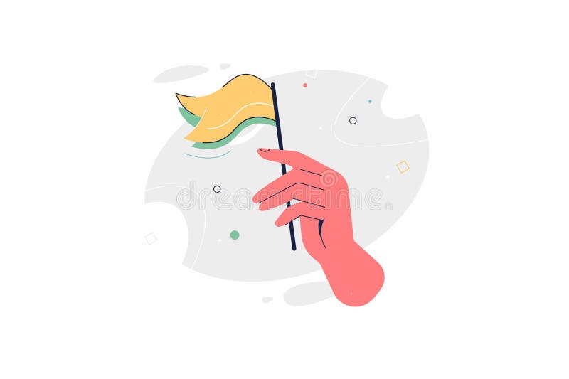 Hand with Waving Flag Vector Design Flat Illustration. Business Stock ...
