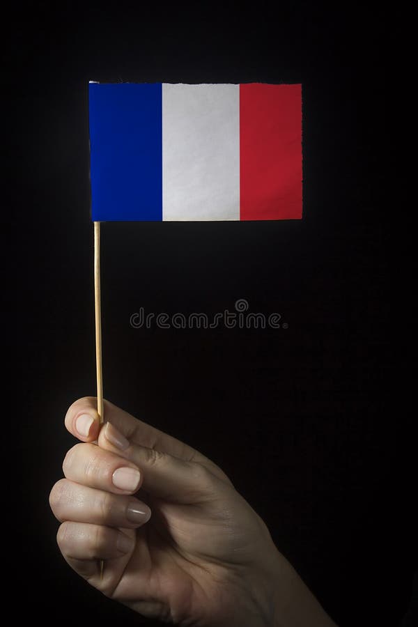 Hand with flag of France stock image. Image of hand - 181583487