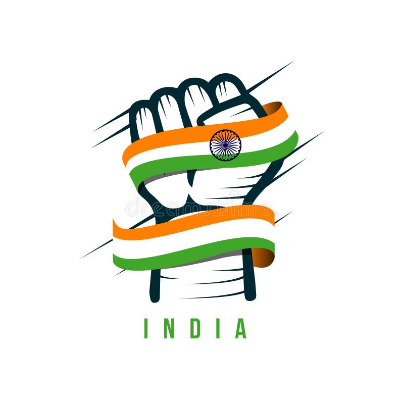 Hand and Flag India Vector Template Design Illustration Stock Vector ...