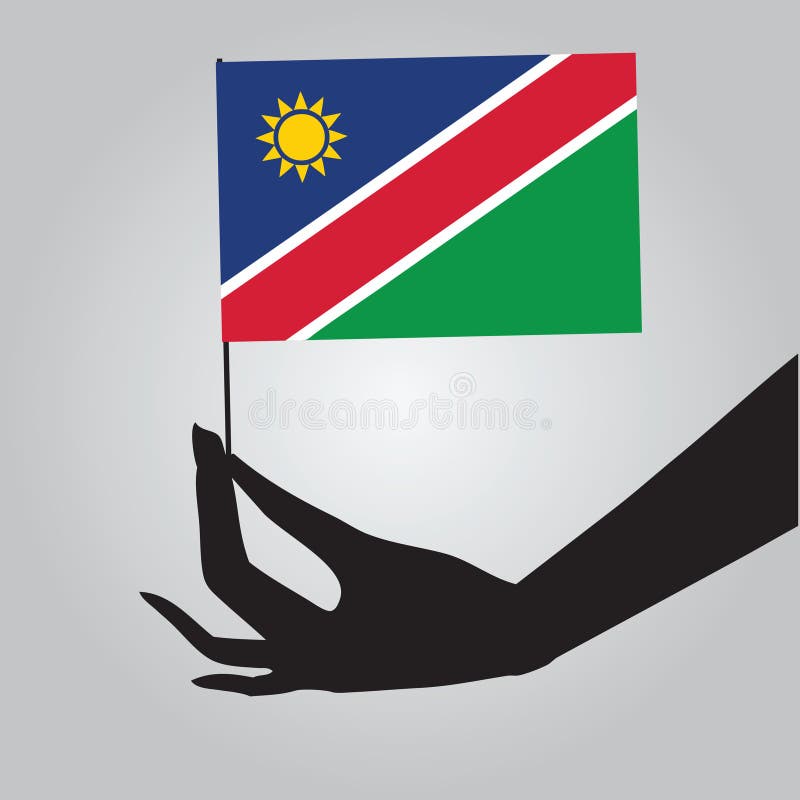 Hand with flag Namibia stock vector. Illustration of namibia - 133903091