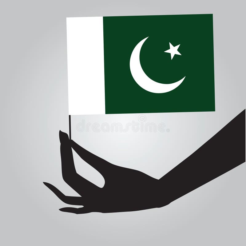 Hand with flag Pakistan stock vector. Illustration of pakistan - 93915692