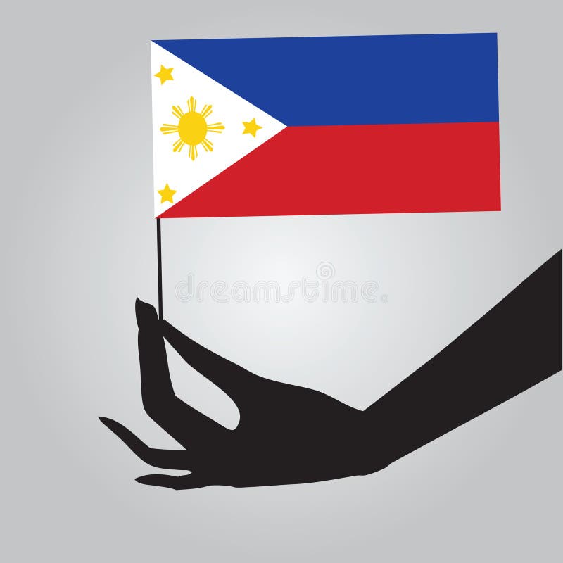 Hand with flag Philippines stock vector. Illustration of statehood ...