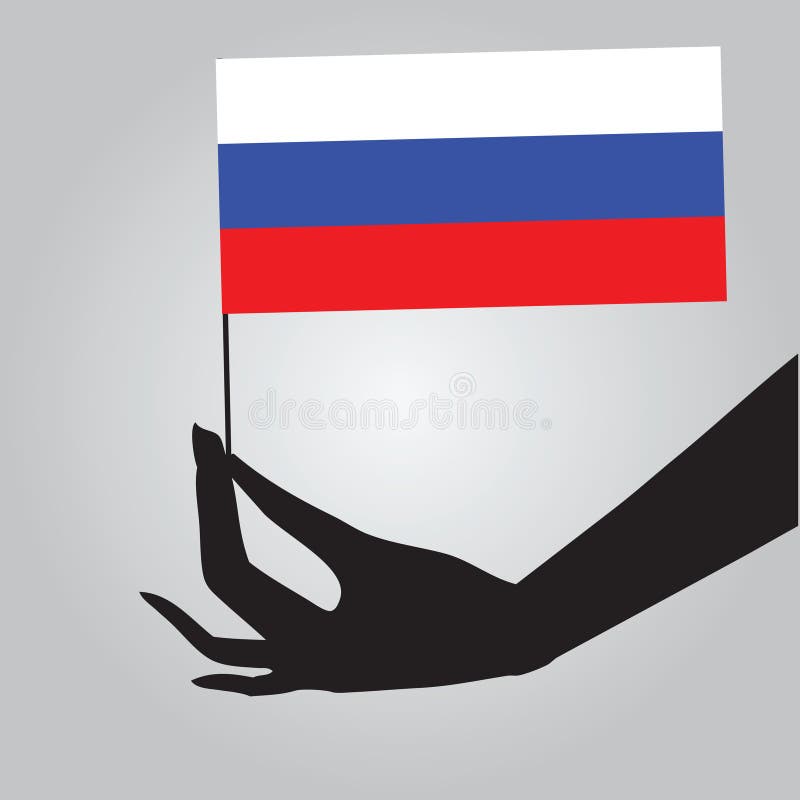 Hand with flag Russia stock vector. Illustration of hand - 96434960