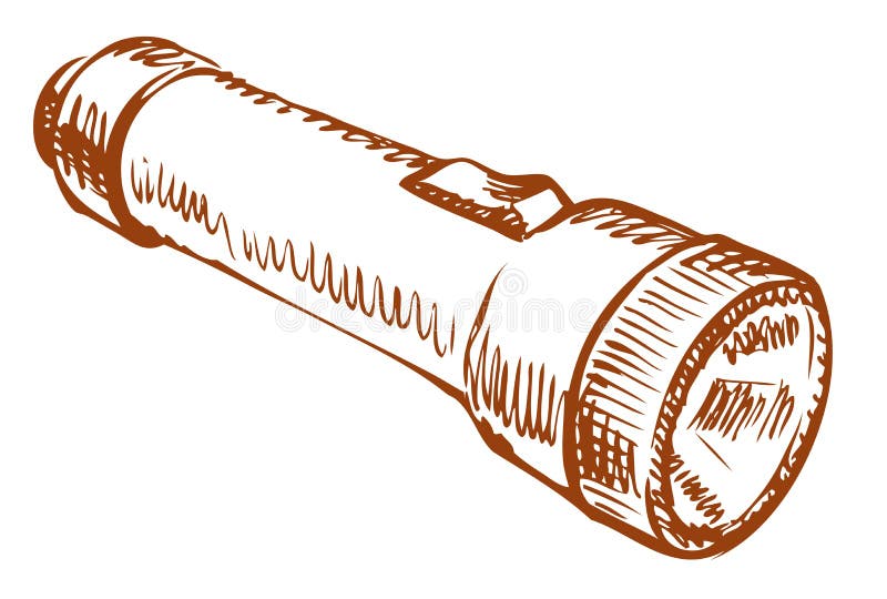 Hand Flashlight. Vector Drawing Stock Vector - Illustration of electric ...