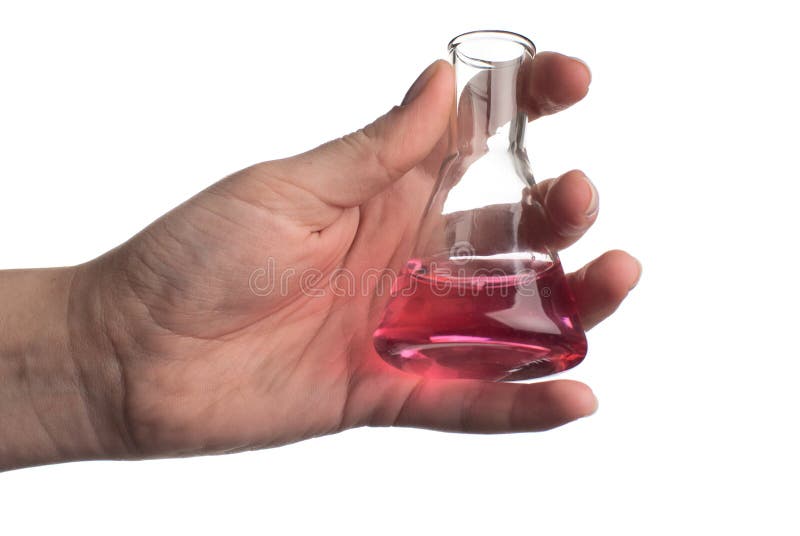 Chemistry Glass with Colored Substance Stock Image - Image of flask ...