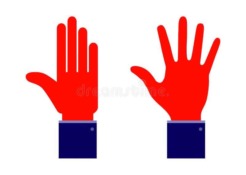 Hand Flat Set. Colorful Hand Emblem. Hand Logo. Glove Icon. Vector ...