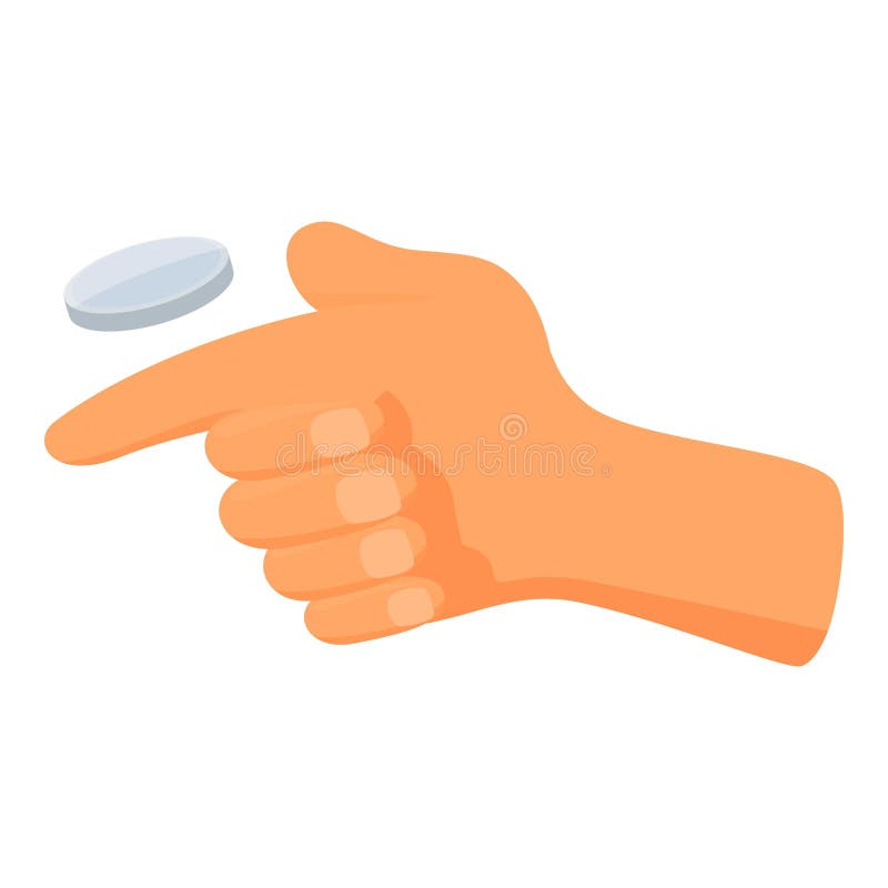 Hand Flipping Coin Making Decision Concept Stock Vector - Illustration ...