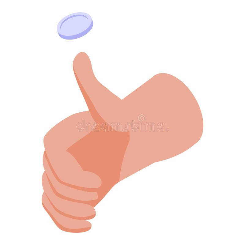 Hand Flipping a Coin To Make a Decision Stock Vector - Illustration of ...