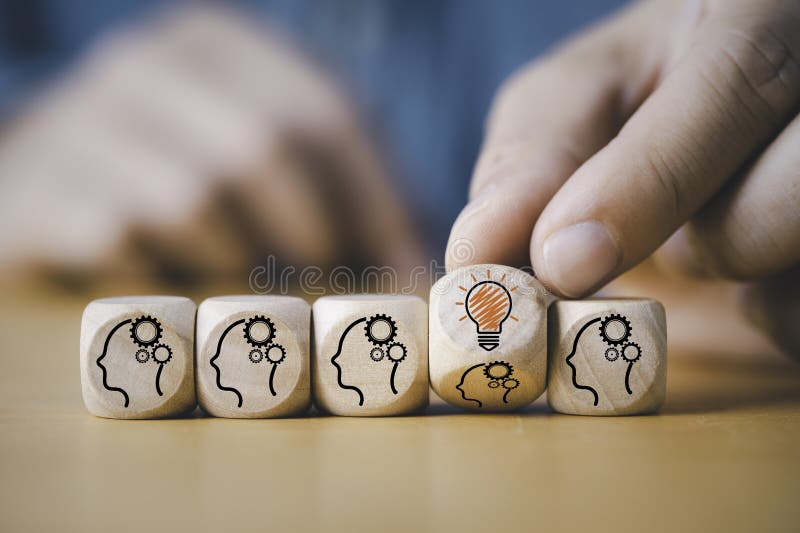 Hand Flipping To Change Human Thinking Icon To Lightbulb Lamp Glowing ...