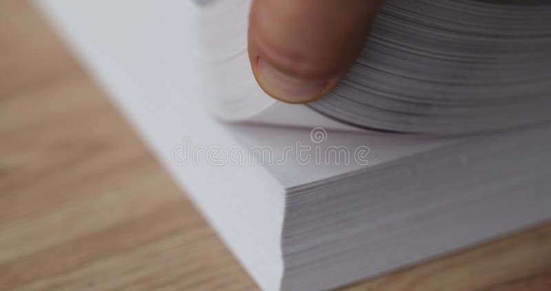 Hand Flips through Stack of White Blank Sheets of Paper Stock Video ...