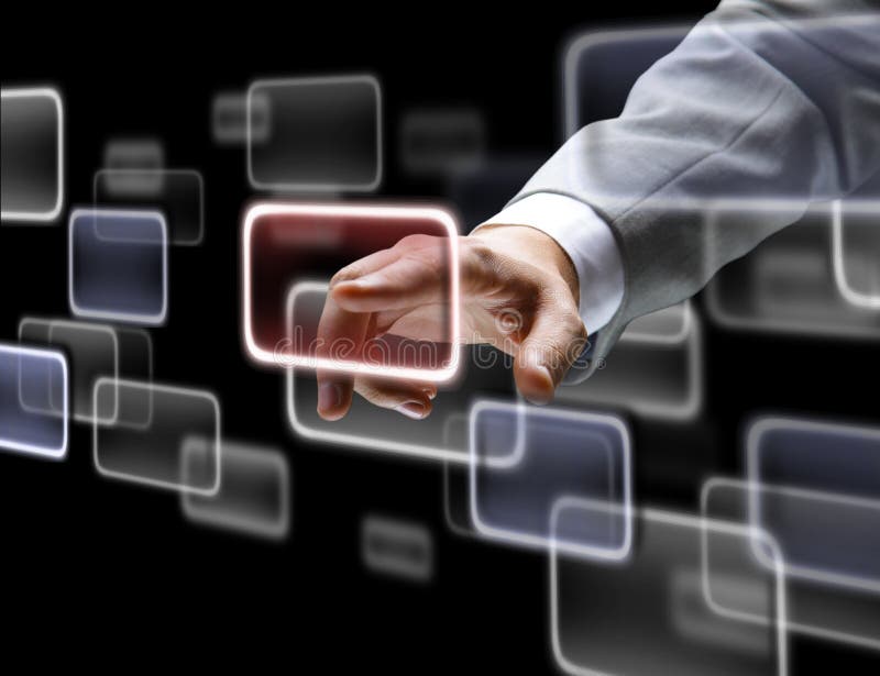 The hand on the flow of stock photo. Image of screen - 17470396