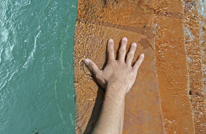 Hand on Flowing Water stock image. Image of summer, hand - 861587