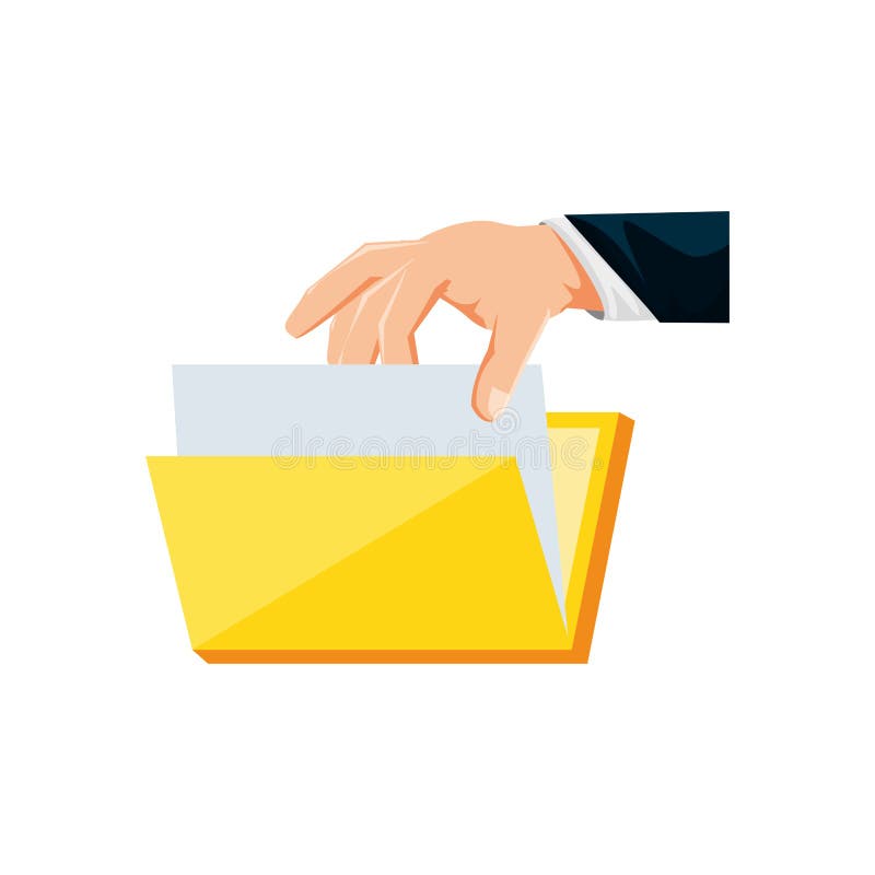 Hand and folder icon stock vector. Illustration of document - 35149406