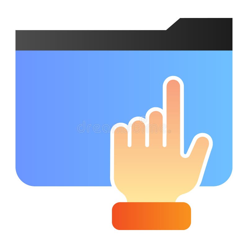 Hand on Folder Flat Icon. Folder with Arm Color Icons in Trendy Flat ...