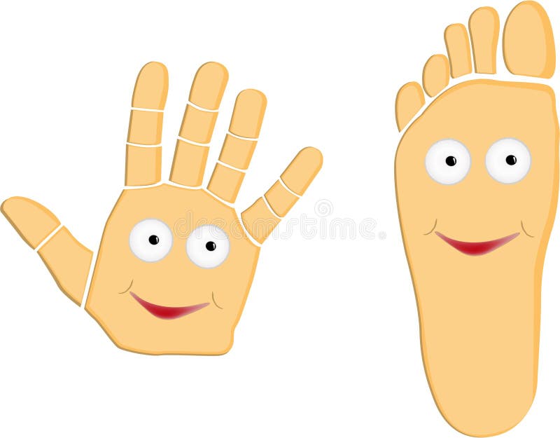 Hand and Foot Cartoon Illustration Stock Vector - Illustration of ...
