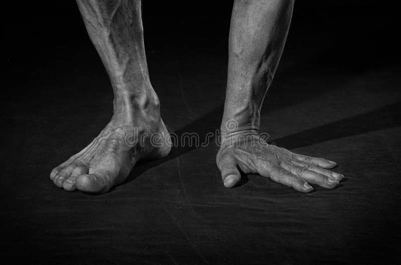 Hand-foot or leg-hand. stock photo. Image of ankle, close - 91439884