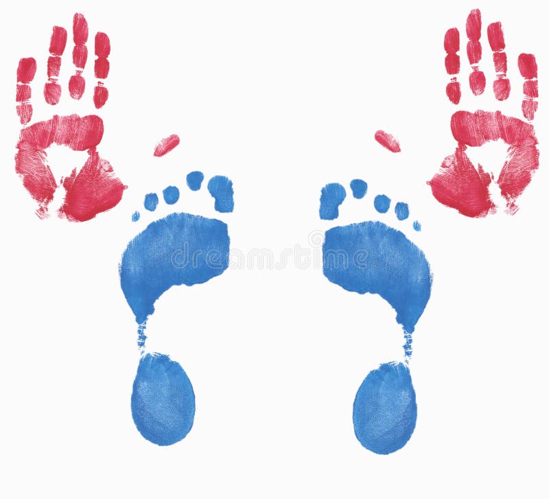 Hand and foot prints stock illustration. Illustration of body - 4105546