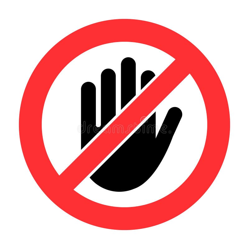Hand Forbidden Stop Red and Black Icon. Stock Vector - Illustration of ...