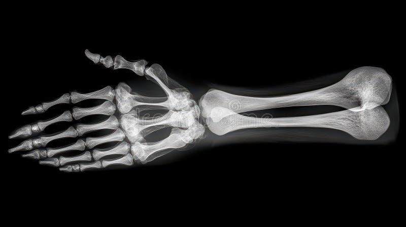 Hand Forearm X-ray Skeletal Anatomy Diagnostic Imaging on Black ...