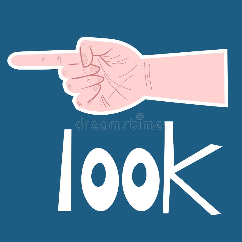 Hand with Forefinger. Inscription See Hand Gesture. Indication ...