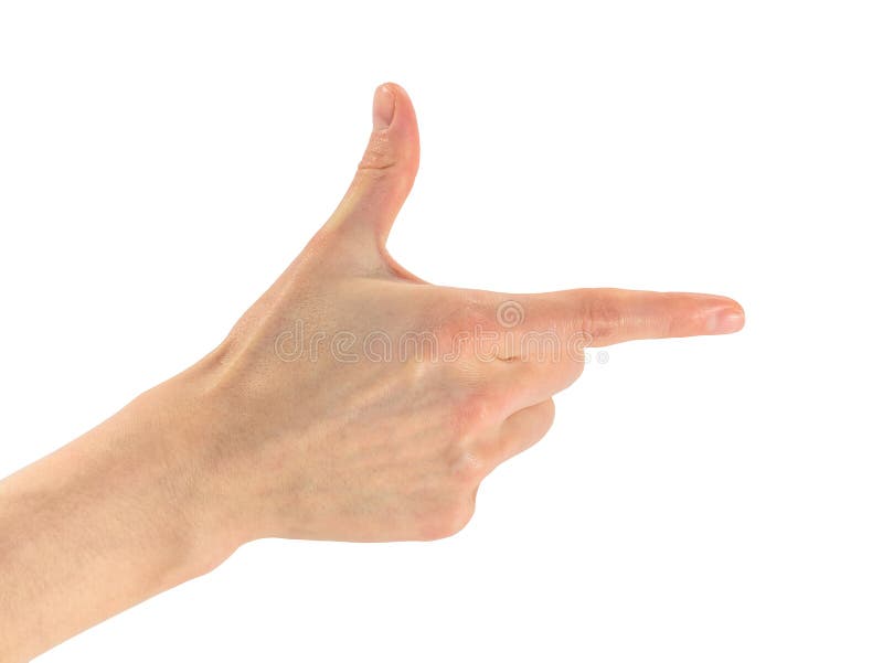 Forefinger Shows To Upper Left Corner Stock Image - Image of forefinger ...