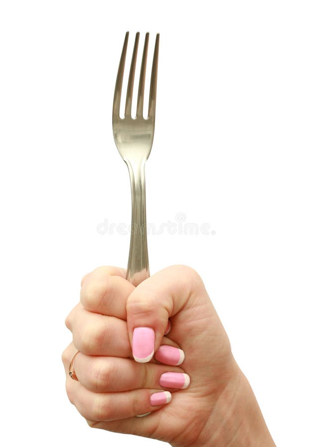 Hand with a fork stock photo. Image of hungry, poking - 10729918