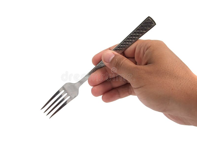 Hand with fork stock image. Image of isolated, human - 11114077
