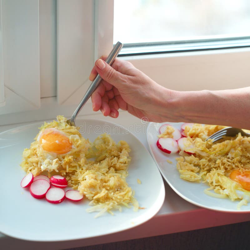 Fork picking up meat slice stock photo. Image of mock - 19507230
