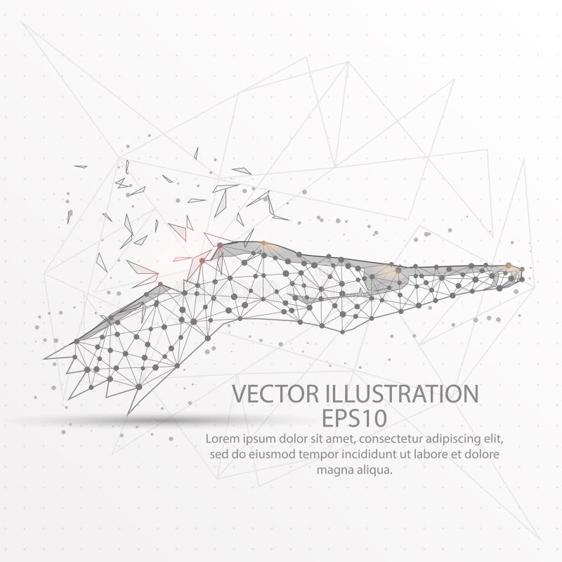 Star Digitally Drawn Low Poly Triangle Wire Frame. Stock Vector ...