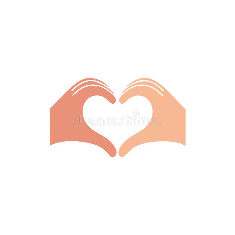 Hand Forming Heart Shape Symbol. Illustration of Two Hands Forming a ...