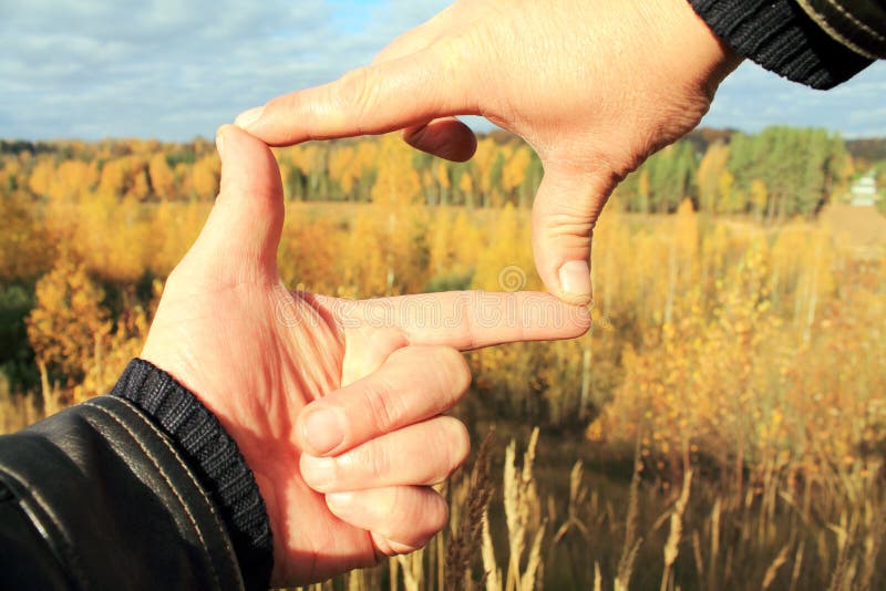 Hand-frame stock photo. Image of grass, hands, sunset - 102617844