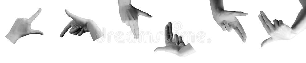 Hand Framing an Invisible Object with Index Finger and Thumb, Creating ...