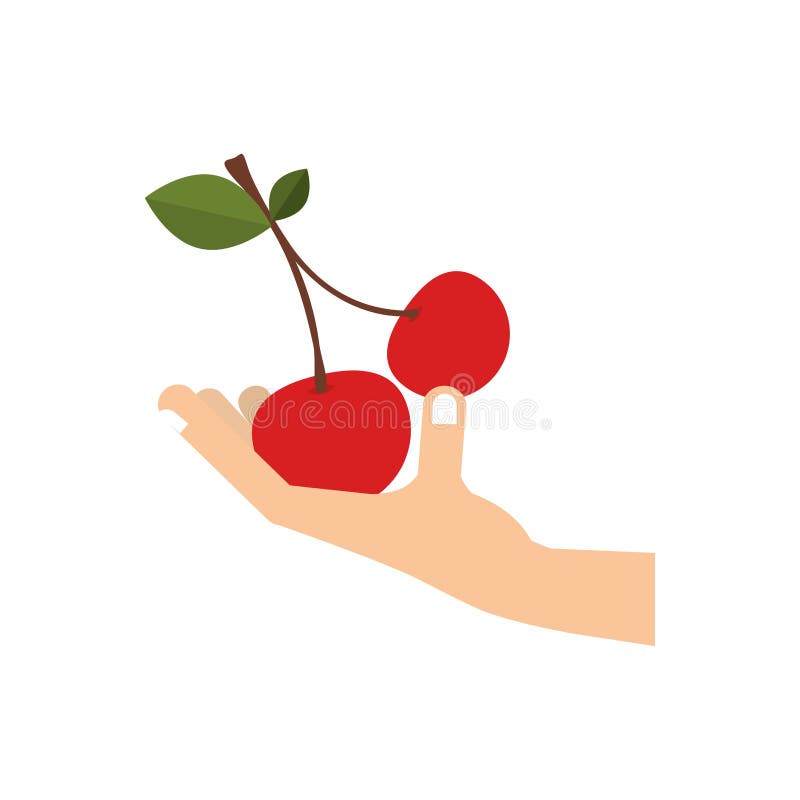 Hand with fruit stock illustration. Illustration of fruits - 85316376