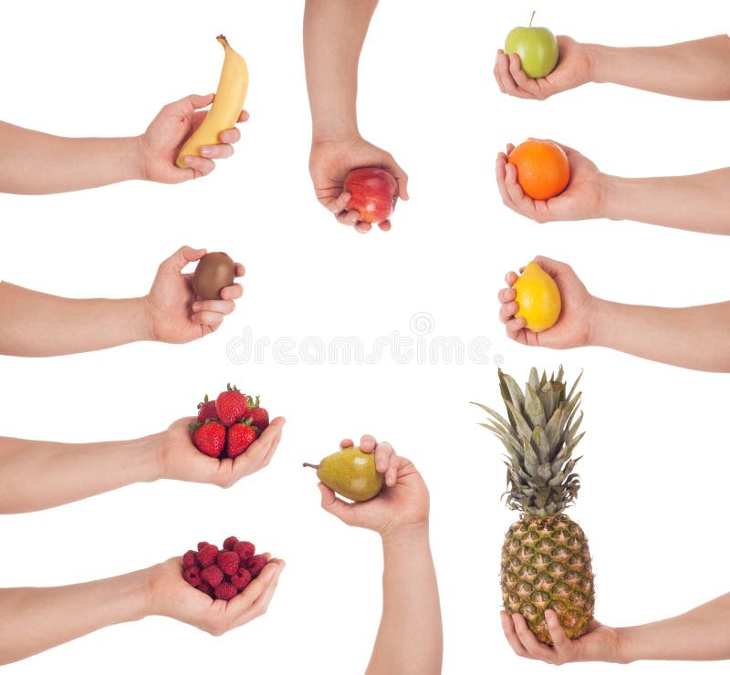 Hand fruit set stock photo. Image of eating, closeup - 39342902