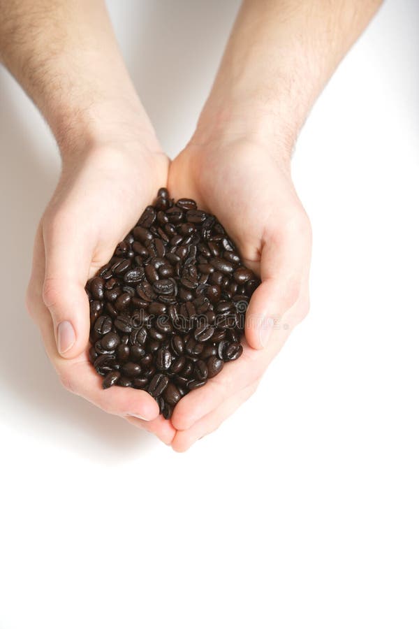 Hand full of coffee beans stock image. Image of full, aroma - 4642809