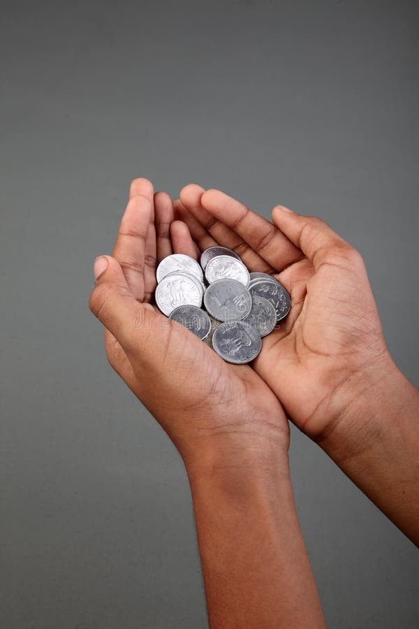 A Hand Full of Indian Rupee Coins Stock Photo - Image of finger, palm ...