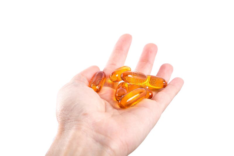 Hand Full Omega 3 Capsules White Stock Photos - Free & Royalty-Free ...