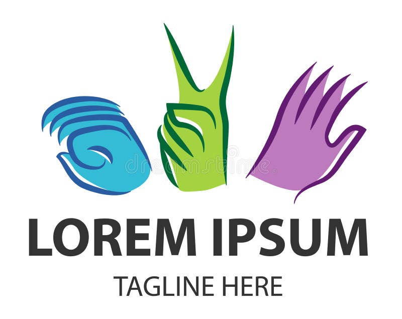 Creative Vector Modern Hand Game Logotype. Rock, Scissors, Paper ...