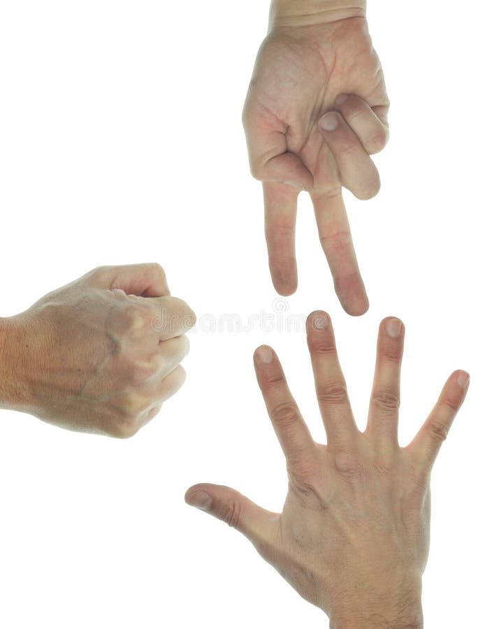 Hand game over white stock photo. Image of scissors, white - 37792124