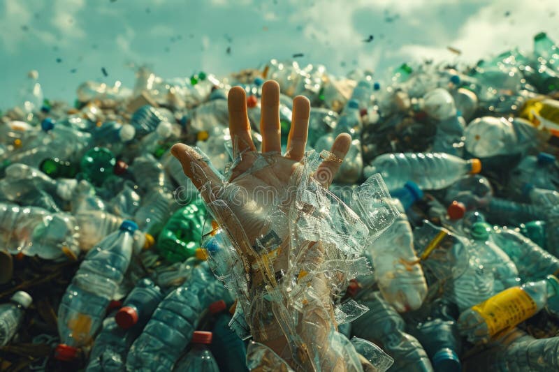 Hand in Garbage, Environmental Pollution and Recycling Stock Image ...
