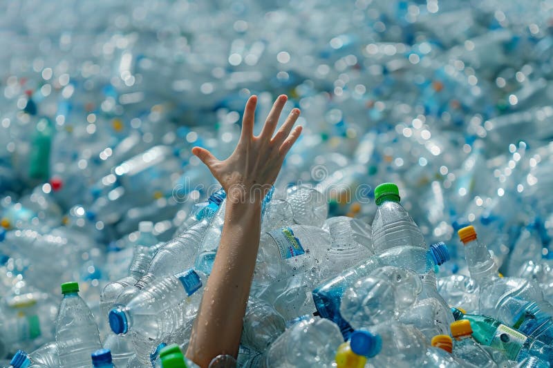 Hand in Garbage, Environmental Pollution and Recycling Stock Image ...
