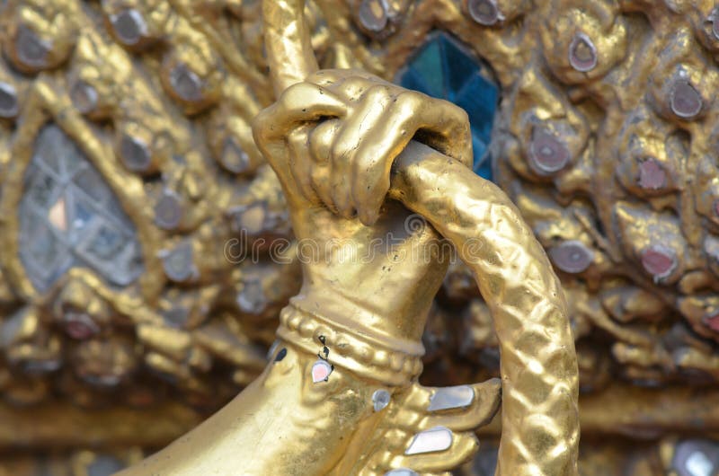 In the Hand of Red Garuda Statue on the Royal Crematorium Stock Photo ...