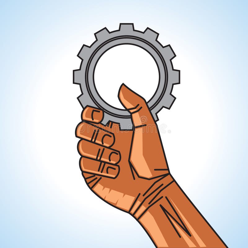 Hand and gear stock vector. Illustration of creative - 28514861