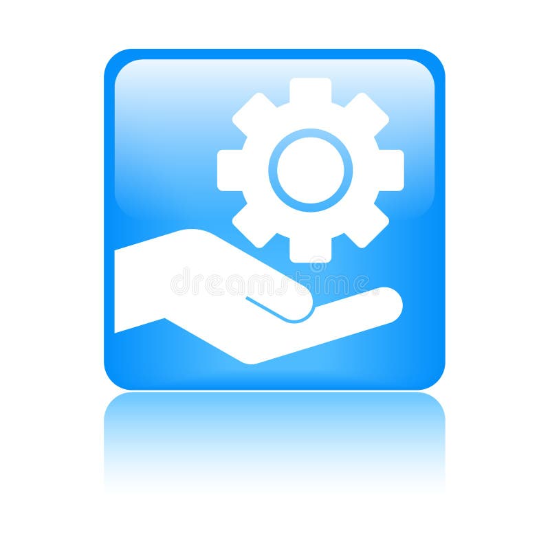 Hand gear button logo stock illustration. Illustration of elements ...