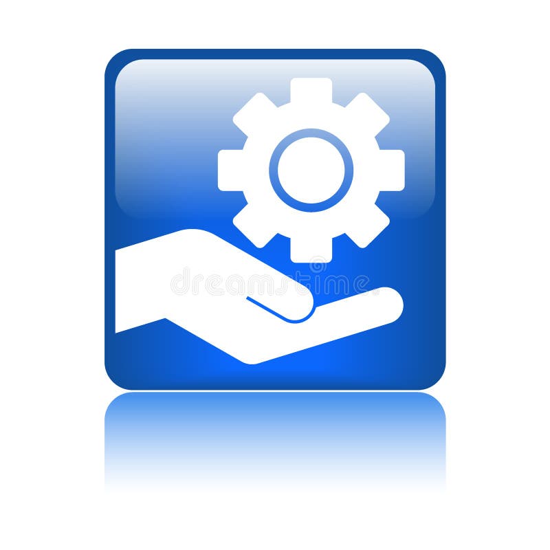 Hand gear button logo stock illustration. Illustration of business ...