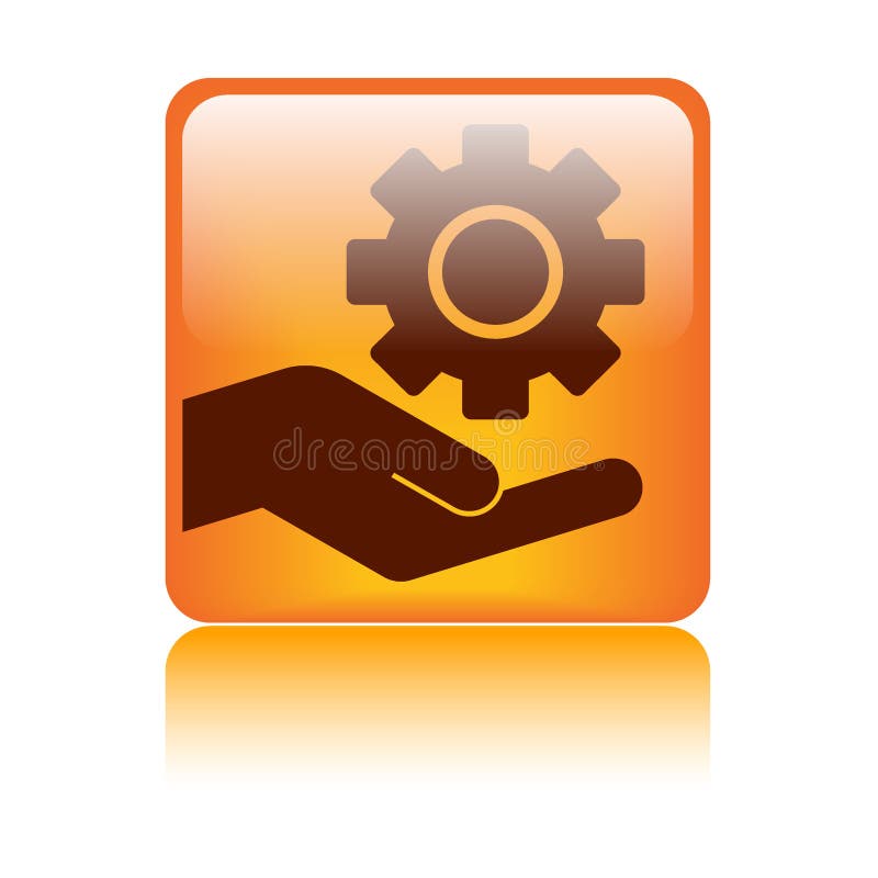 Hand gear button logo stock illustration. Illustration of business ...