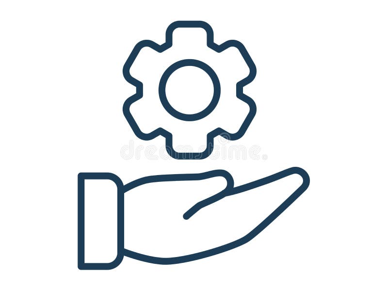 Hand Gear Single Isolated Icon with Filled Line Style Stock Vector ...