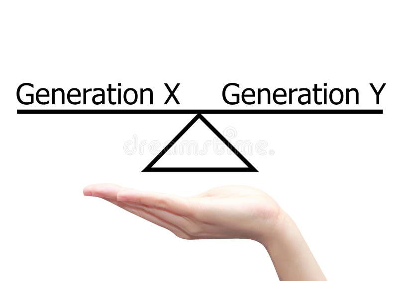 Hand with Generation X and Y Concept Stock Image - Image of family ...