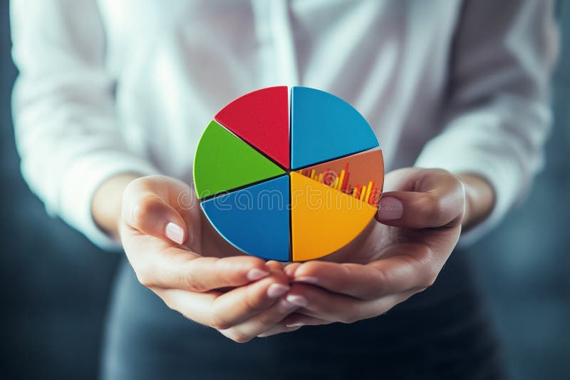 A Person Holds a Colorful Pie Chart Symbolizing Data Analysis and ...